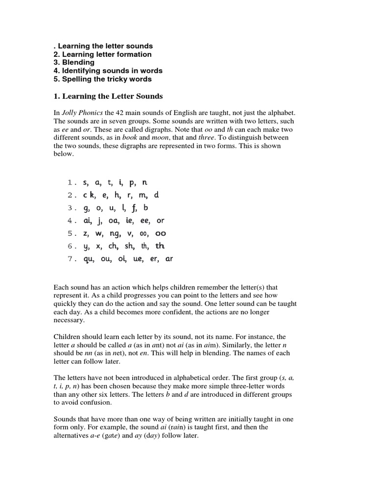 Jolly Phonics: Mastering Letter Sounds | PDF | Phonics | Orthography