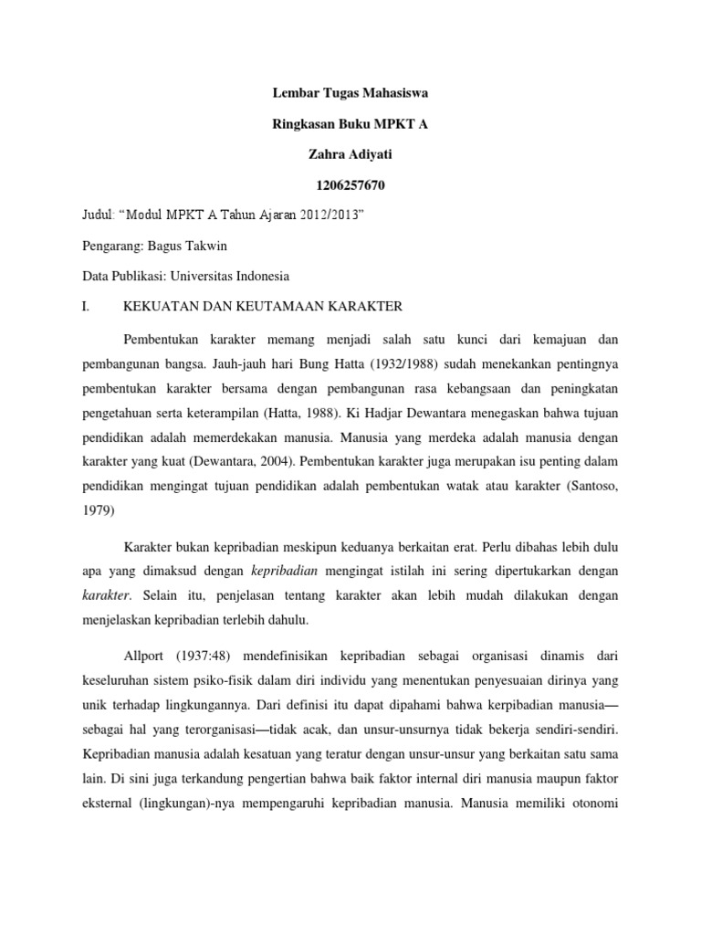 LTM Ringkasan Buku Ajar I MPKT A PDF | PDF