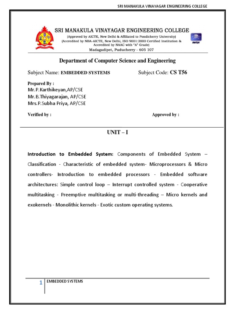 Embedded Systems (All Units) | PDF | Embedded System | Microcontroller