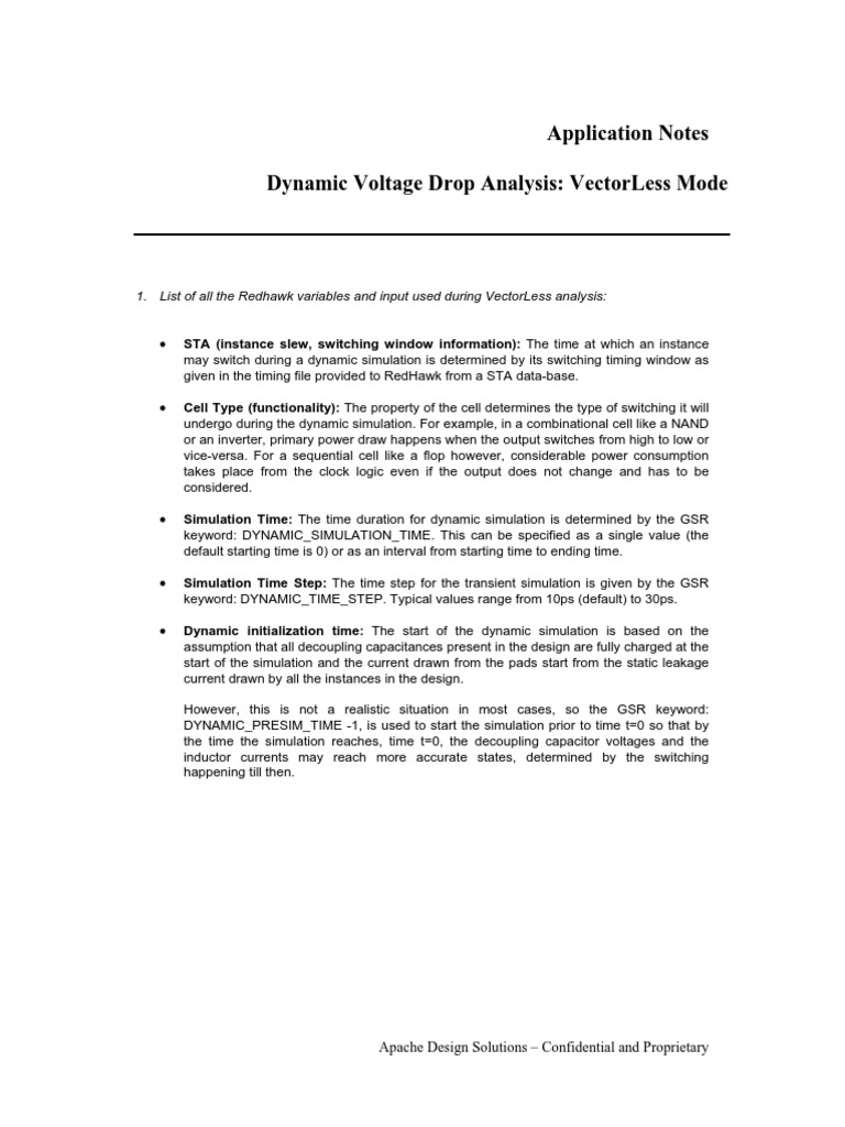 VectorLess Mode Dynamic Voltage Drop Analysis | PDF | Capacitor ...
