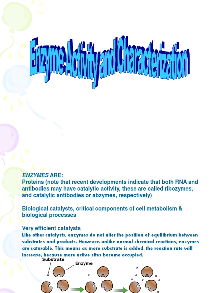 Enzyme Activity and Characterization PDF | PDF | Enzyme Assay | Enzyme