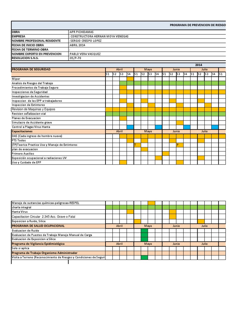 Programa de Prevencion de Riesgos | Descargar gratis PDF | Bienestar | Medicina