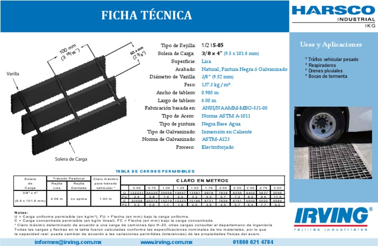Ficha Técnica Rejilla Irving IS-05 | PDF
