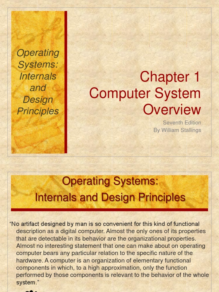 Computer System: Operating Systems: Internals and Design Principles | PDF | Central Processing ...