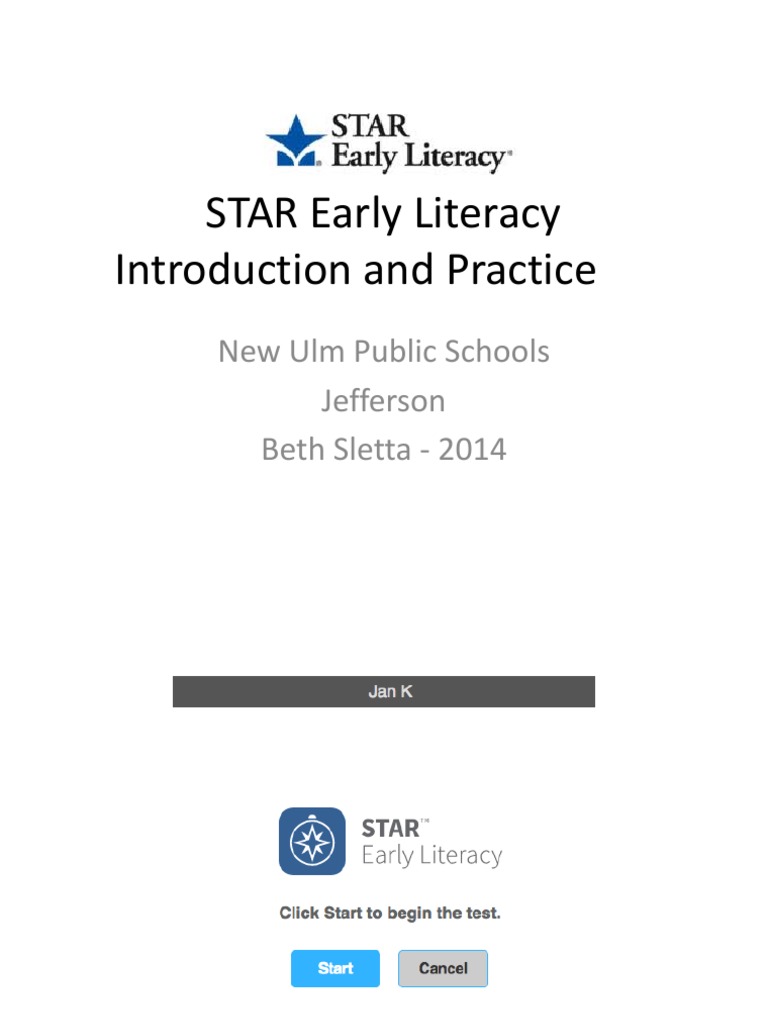 Star Early Literacy Practice | PDF