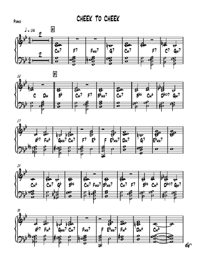 Cheek To Cheek - Piano | PDF