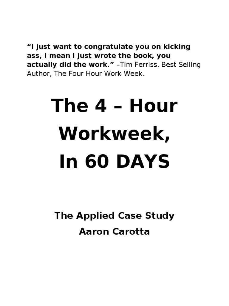 The Four Hour Work Week in 60 Days (Ebook) | PDF | Renting | Business