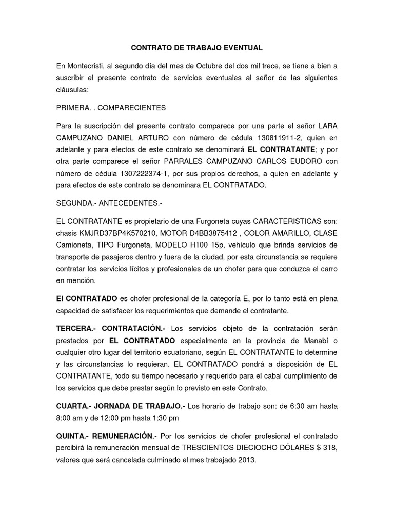 Contrato de Trabajo Eventual | PDF | Arbitraje | Gobierno