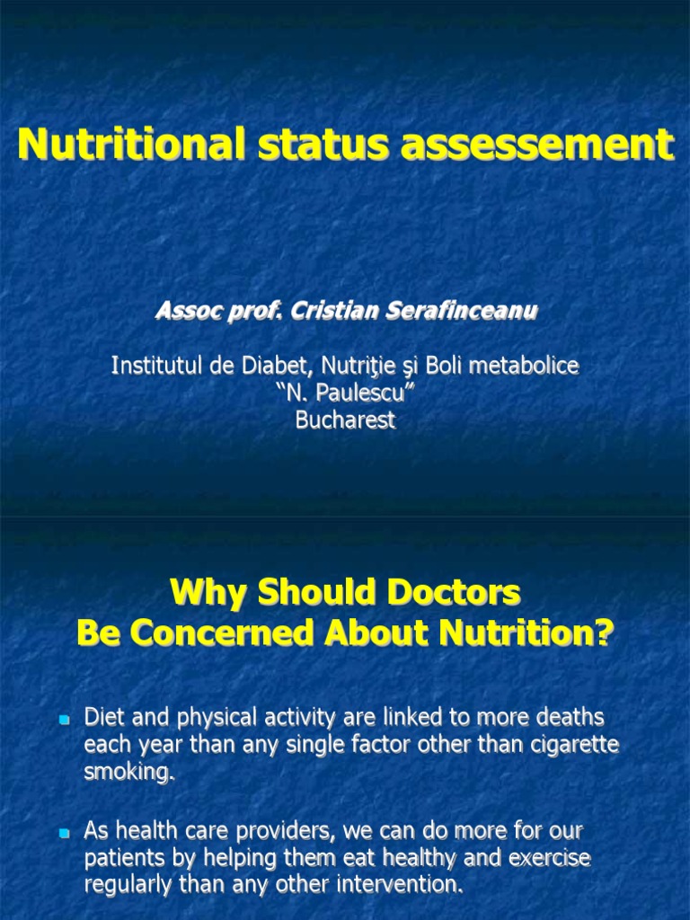 Nutritional Status Assessement: Assoc Prof. Cristian Serafinceanu | PDF ...