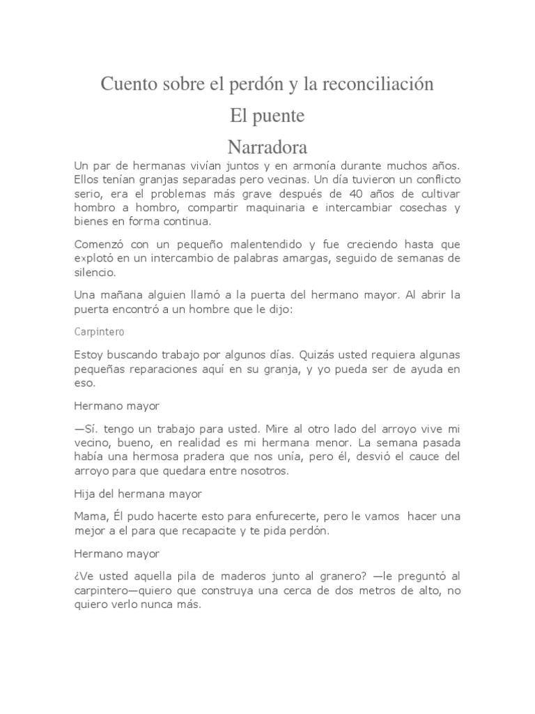 Cuento Sobre El Perdón y La Reconciliación | PDF