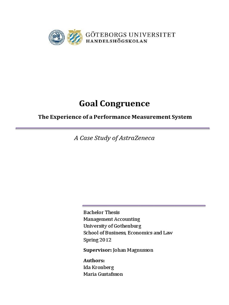 Goal Congruence: A Case Study of Astrazeneca | PDF