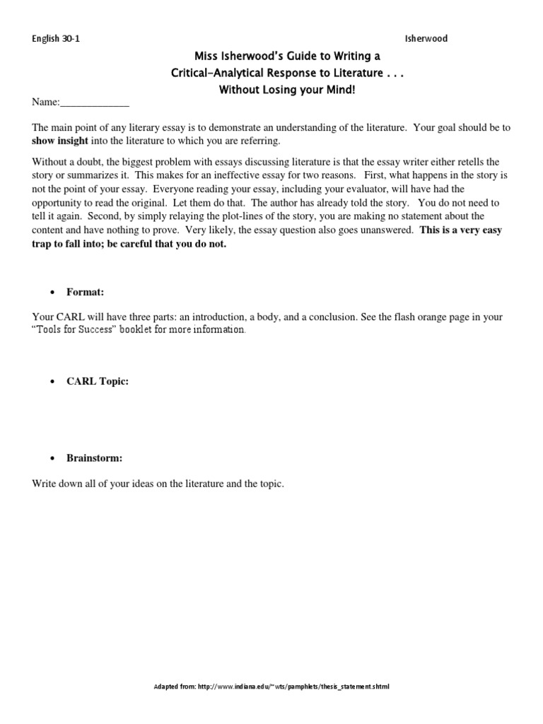 Writing A Carl | PDF | Essays | Paragraph