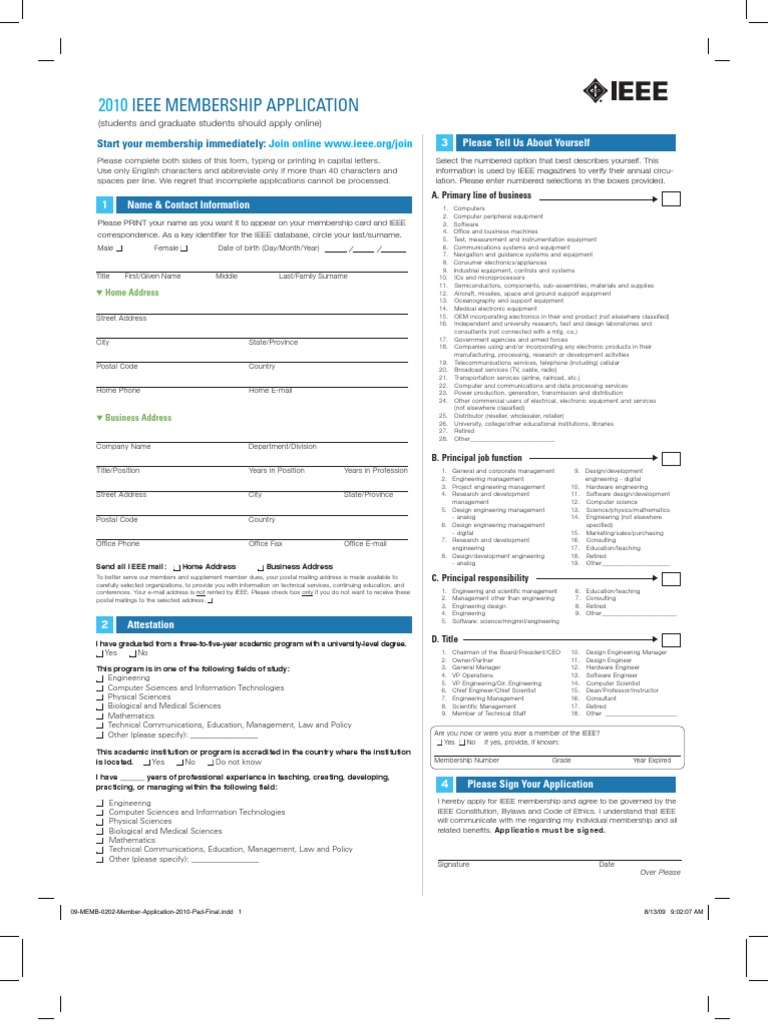 Ieee Application | PDF | Institute Of Electrical And Electronics ...