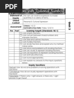 Fraction and Decimal Rubrics PDF | PDF | Fraction (Mathematics ...