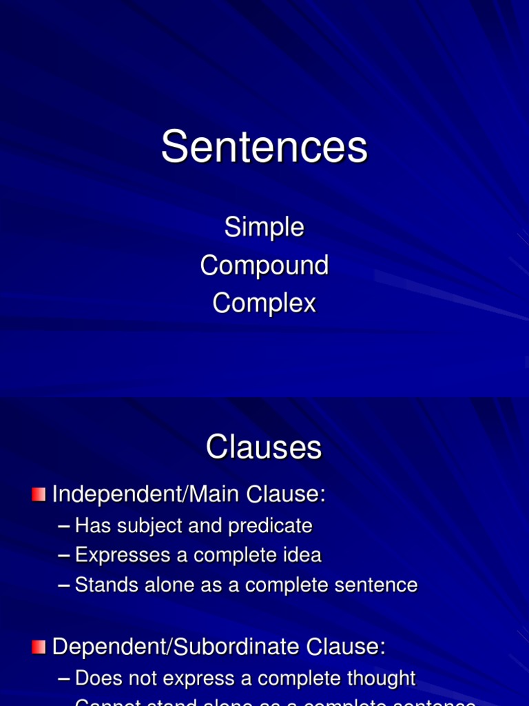 Understanding Sentence Types | PDF | Subject (Grammar) | Clause