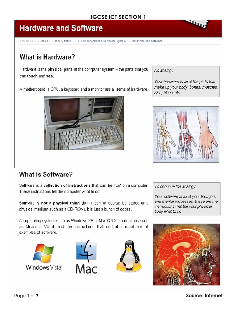 Igcse Ict Section 1 Page 1 Of 7
