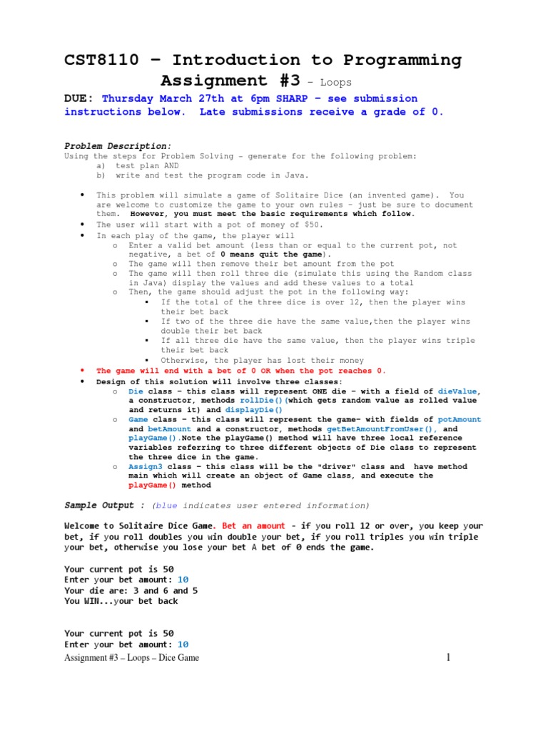Assignment 3 - Loops | PDF | Zip (File Format) | Java (Programming ...