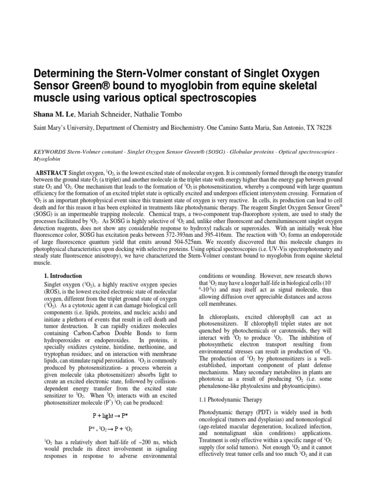 SOSG S-V Paper | PDF | Electron Paramagnetic Resonance | Fluorescence
