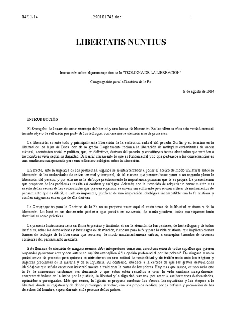Libertatis Nuntius | PDF | marxismo | Verdad