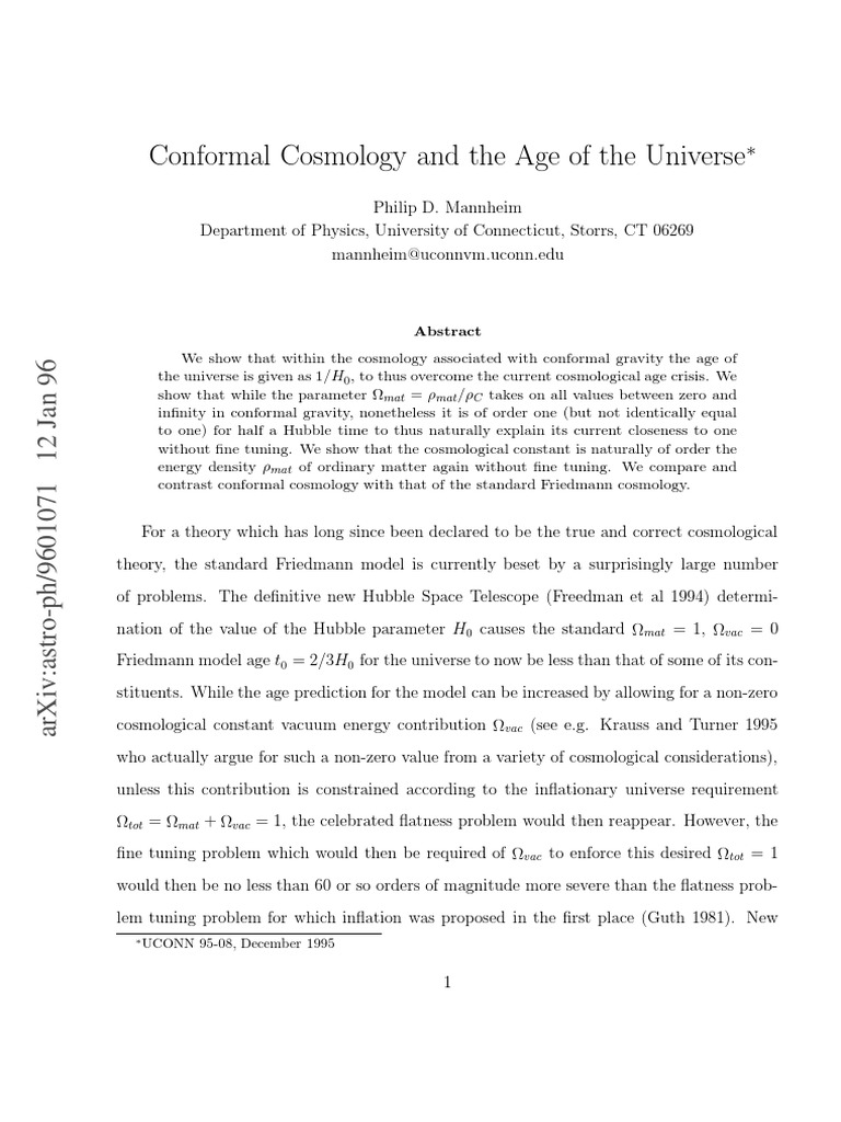 9601071conformal Cosmology | Download Free PDF | Physical Cosmology ...
