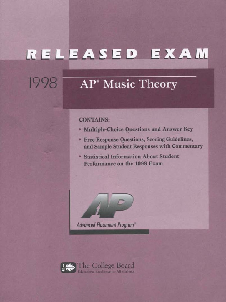 Music Theory Released Exam 1998 | PDF
