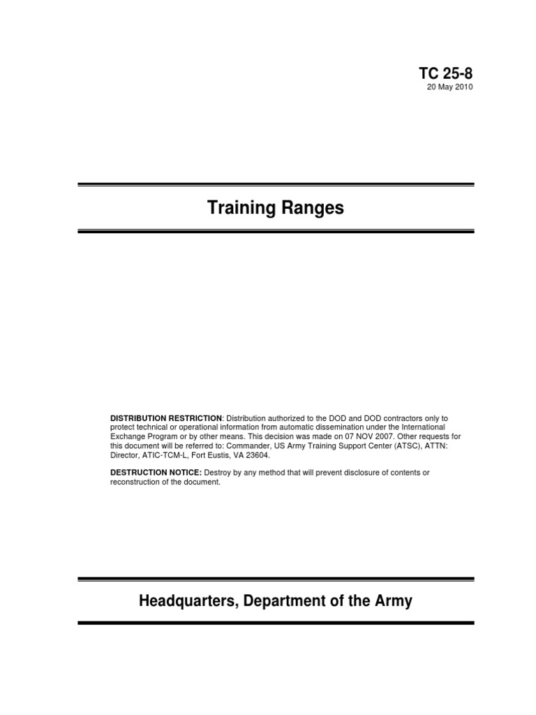 Training Circular on Army Range Requirements, Development, and ...