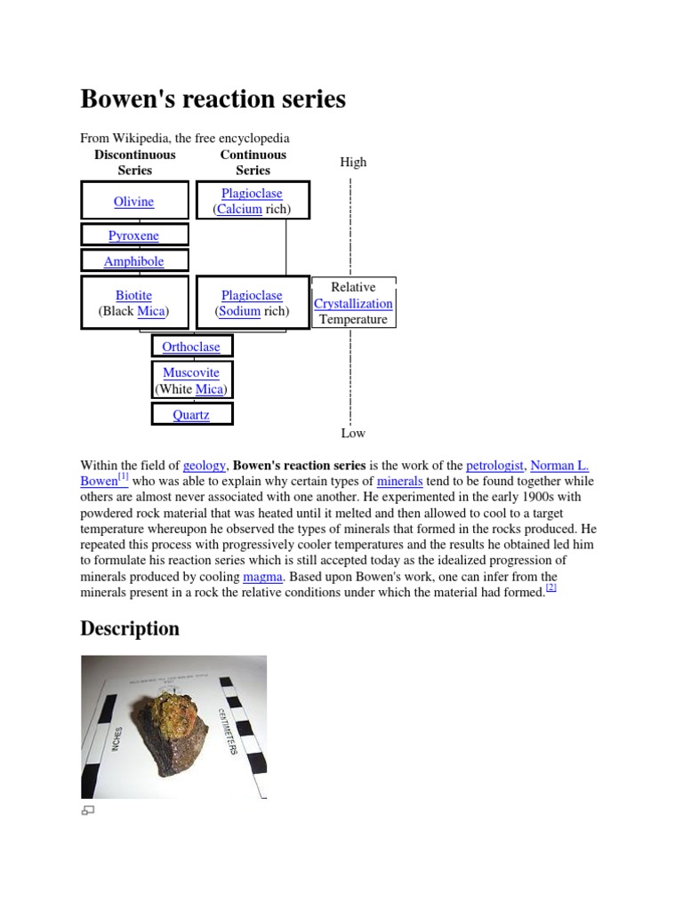 Bowen's Reaction Series: Description | PDF | Science & Mathematics