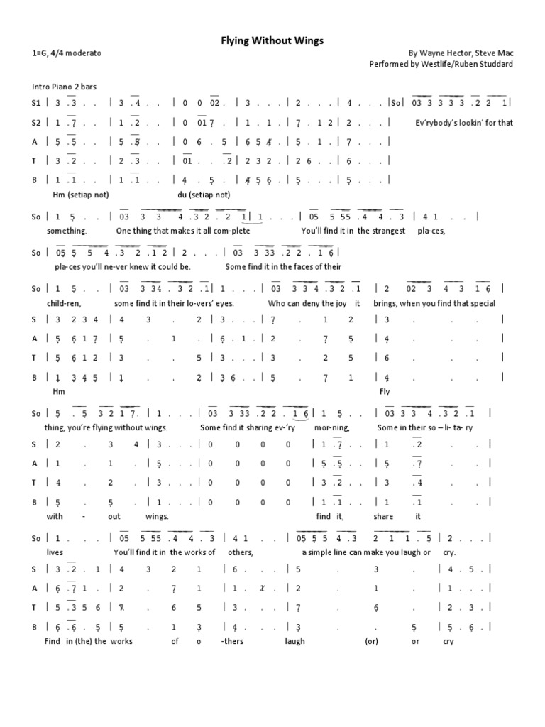 Flying Without Wings | PDF | European Music | American Pop Songs