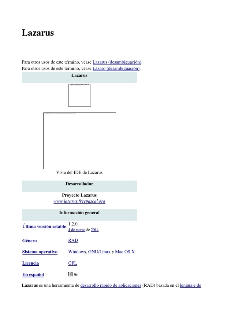 Lazarus | PDF | Programación de computadoras | Software de la aplicacion