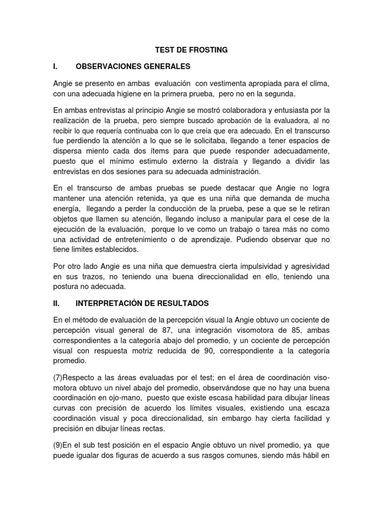 Test de Frosting | PDF | Percepción | Conceptos psicologicos