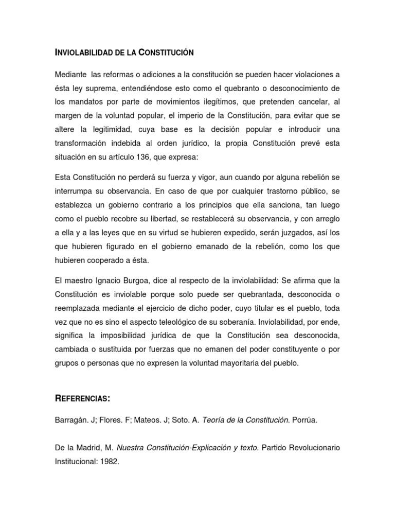 Inviolabilidad de La Constitución | PDF