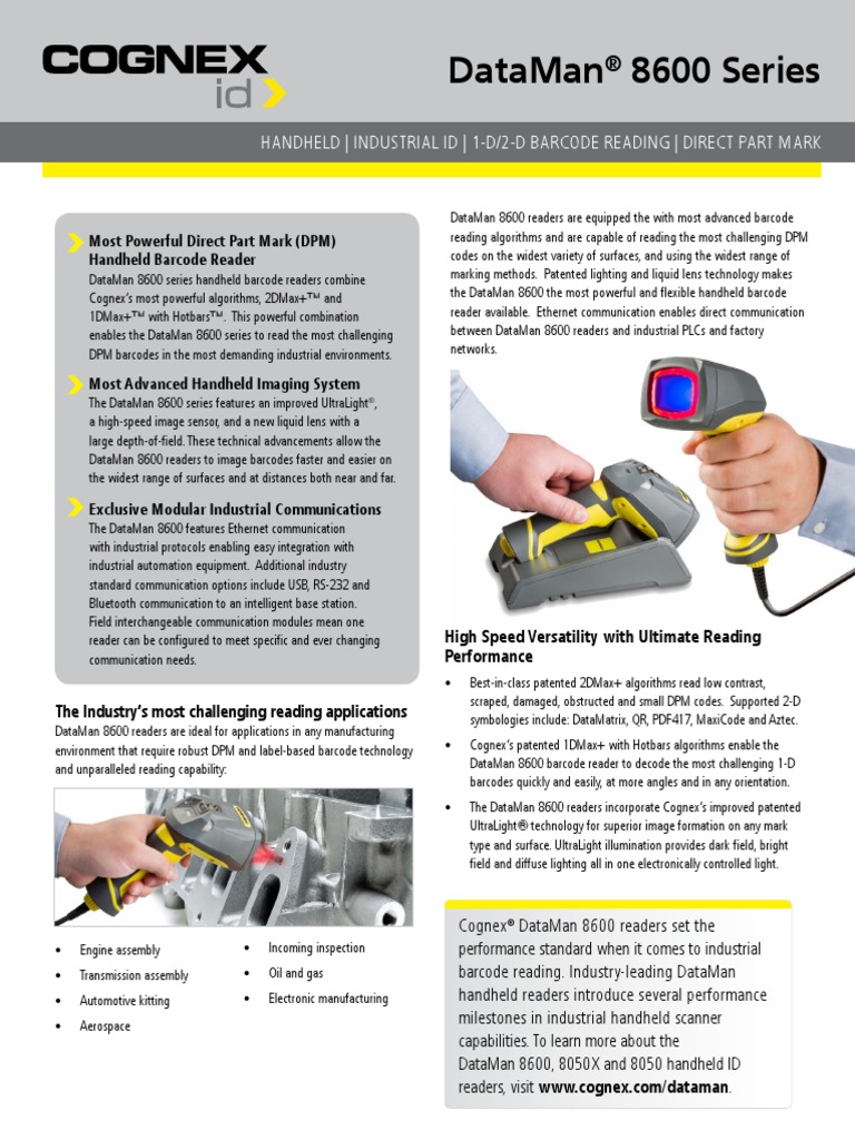 Dataman 8600 Series: Handheld - Industrial Id - 1-D/2-D Barcode Reading ...