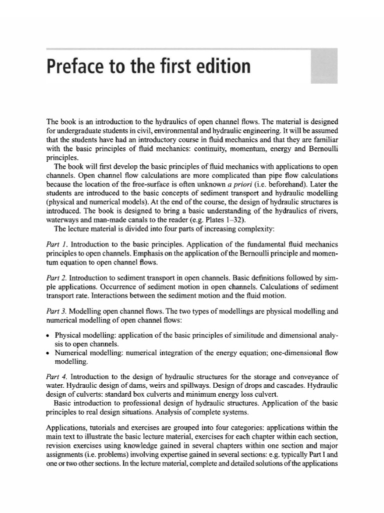 Preface To The First Edition | PDF | Fluid Mechanics | Hydraulic ...