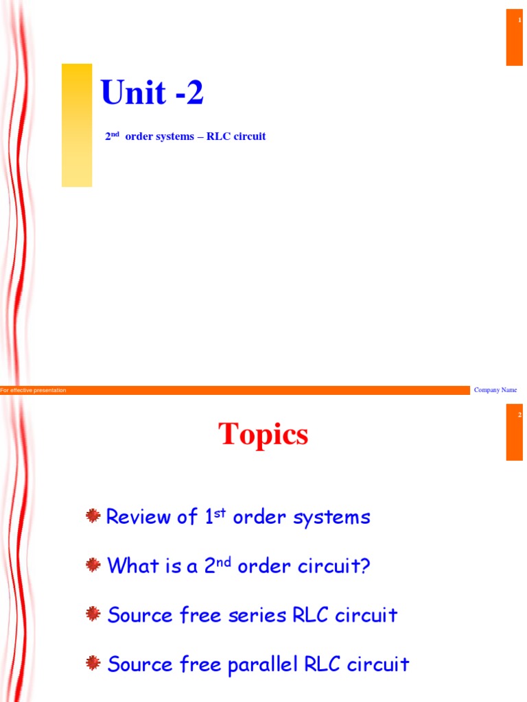Understanding 2nd Order RLC Circuits | PDF | Science & Mathematics