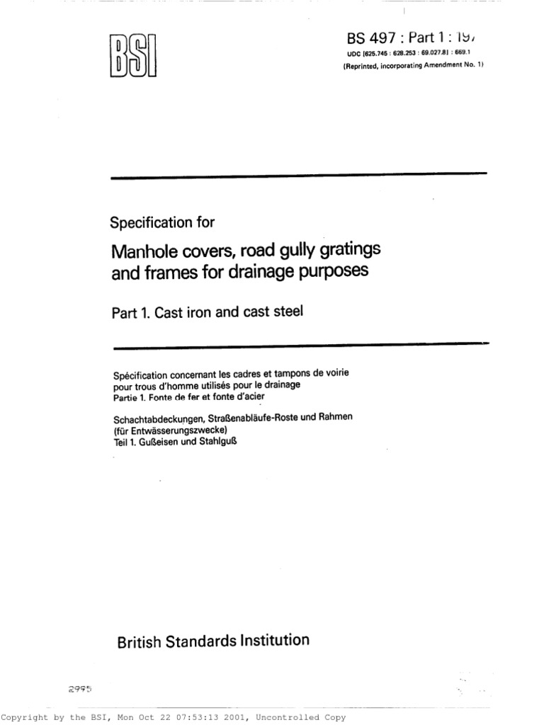 BS 497 - MH Cover | PDF