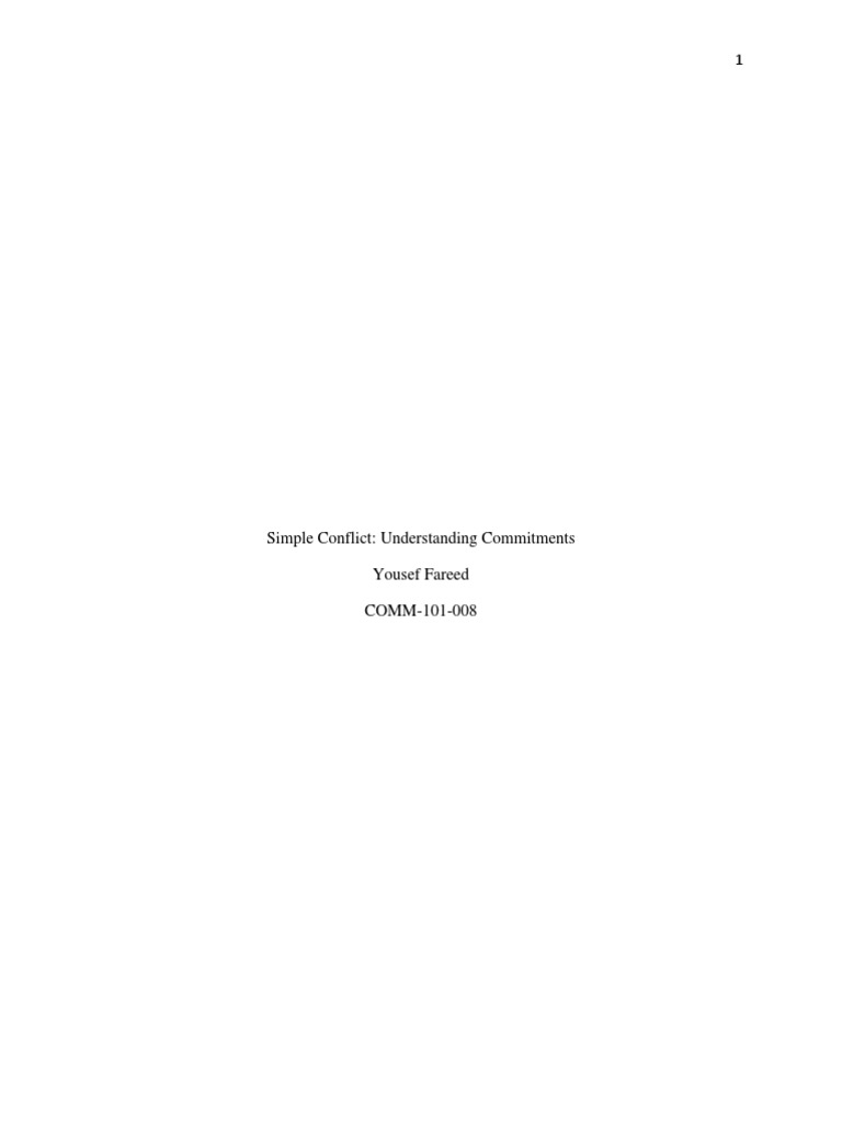 Conflict Reflection Paper Essay | PDF | Nonverbal Communication ...