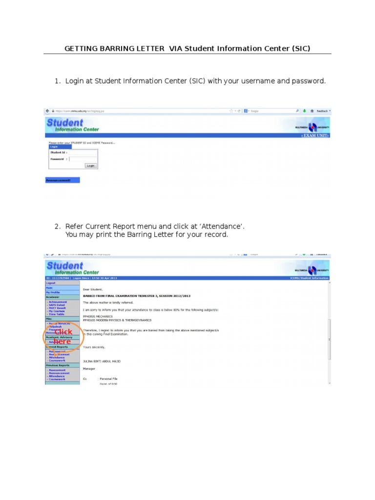How to Get Barring Letter via SIC | PDF