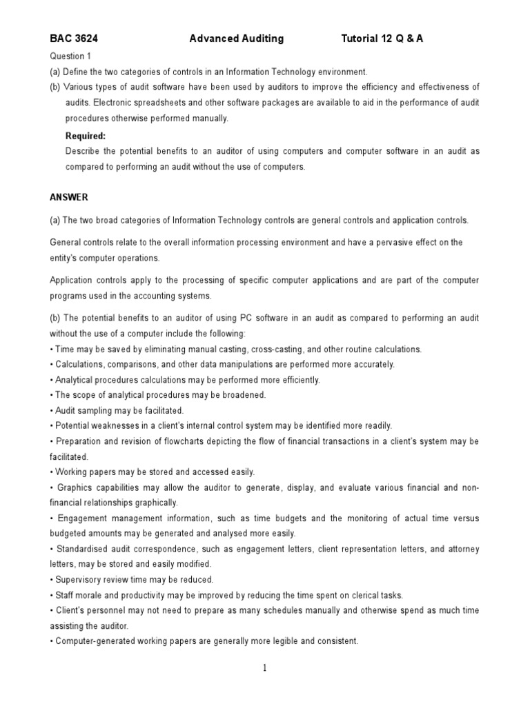 Tutorial 12 Q & A-Students | PDF