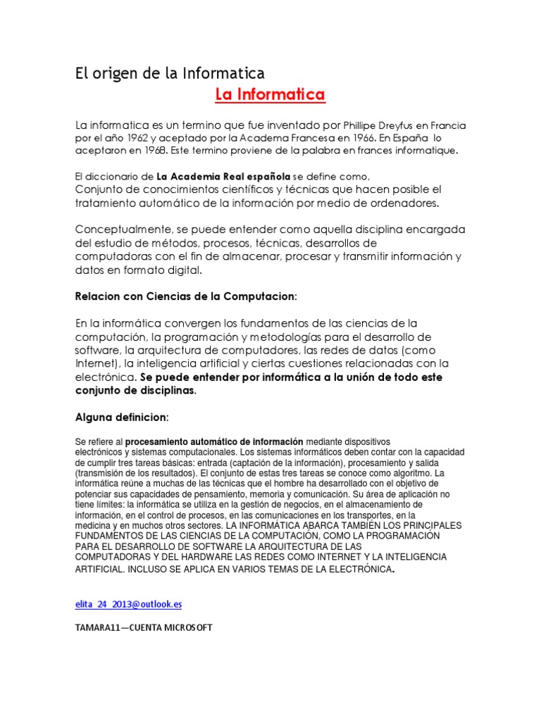 El Origen de La Informatica | PDF