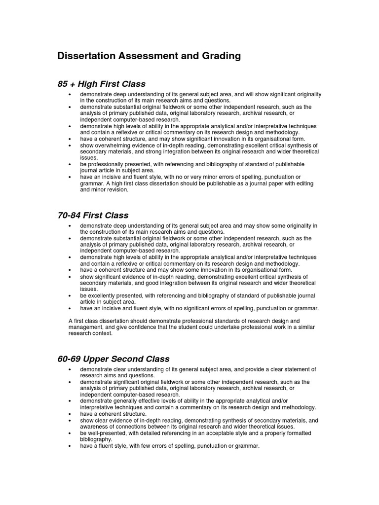 Dissertation Assessment and Grading | PDF | Field Research | Bibliography