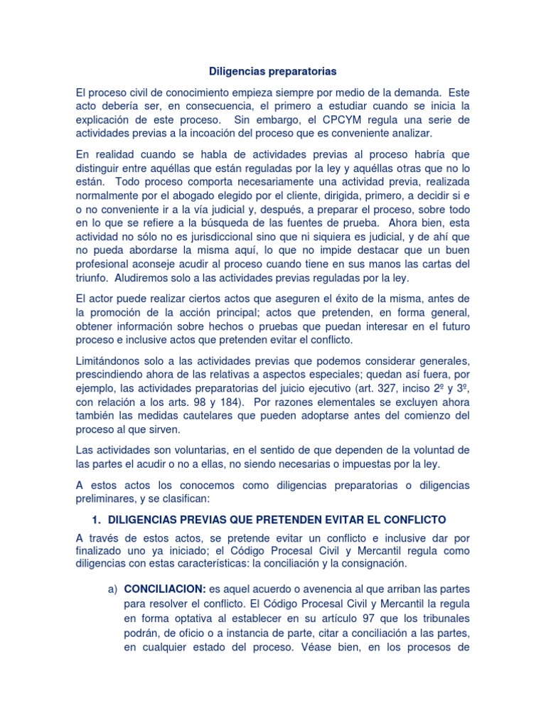 Diligencias Preparatorias y La Prueba | PDF | Evidencia (ley) | Ley procesal