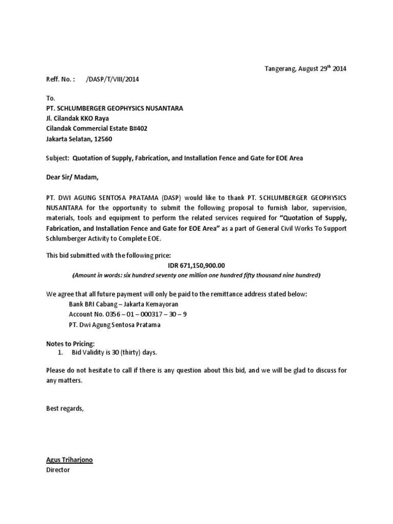 Quotation for EOE Area Fence & Gate | PDF