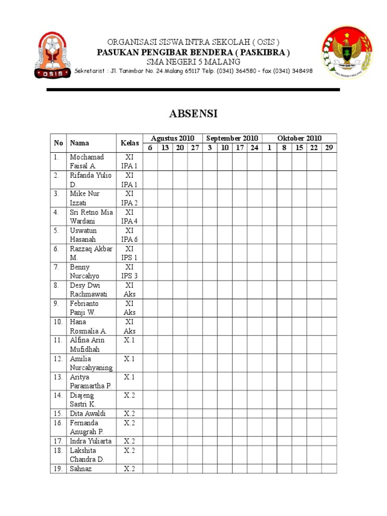 Contoh Absen | PDF