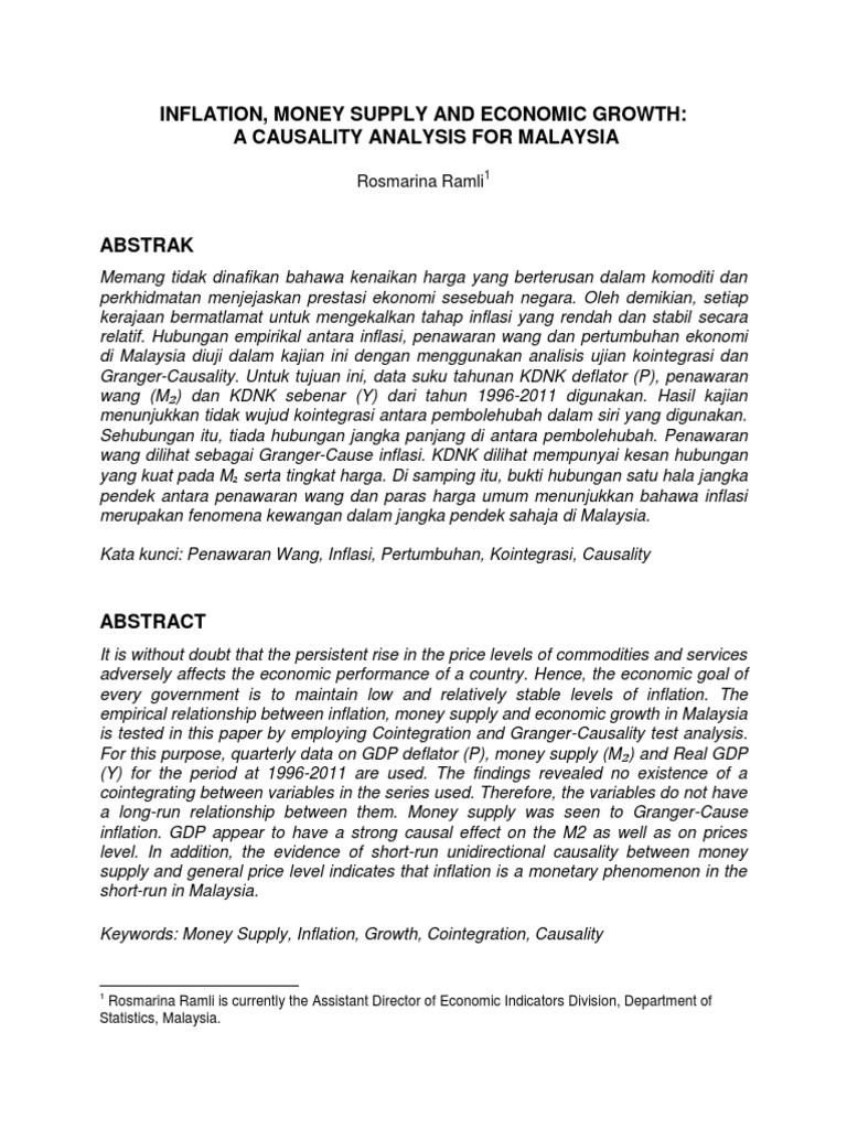 Inflation Money Supply and Economic Growth | PDF | Money Supply | Inflation