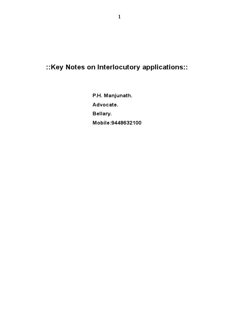Interlocutory Applications Overview | PDF | Pleading | Lawsuit
