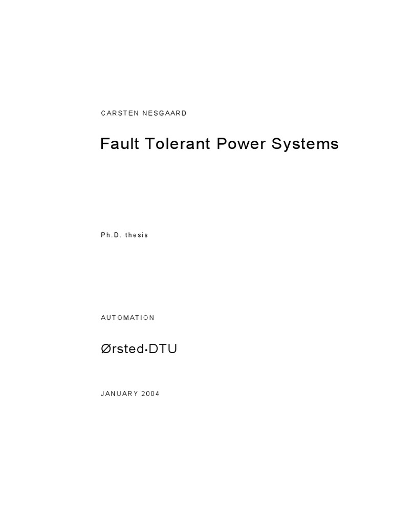 Fault Tolerant Power Systems | PDF | Reliability Engineering | Electronic Engineering