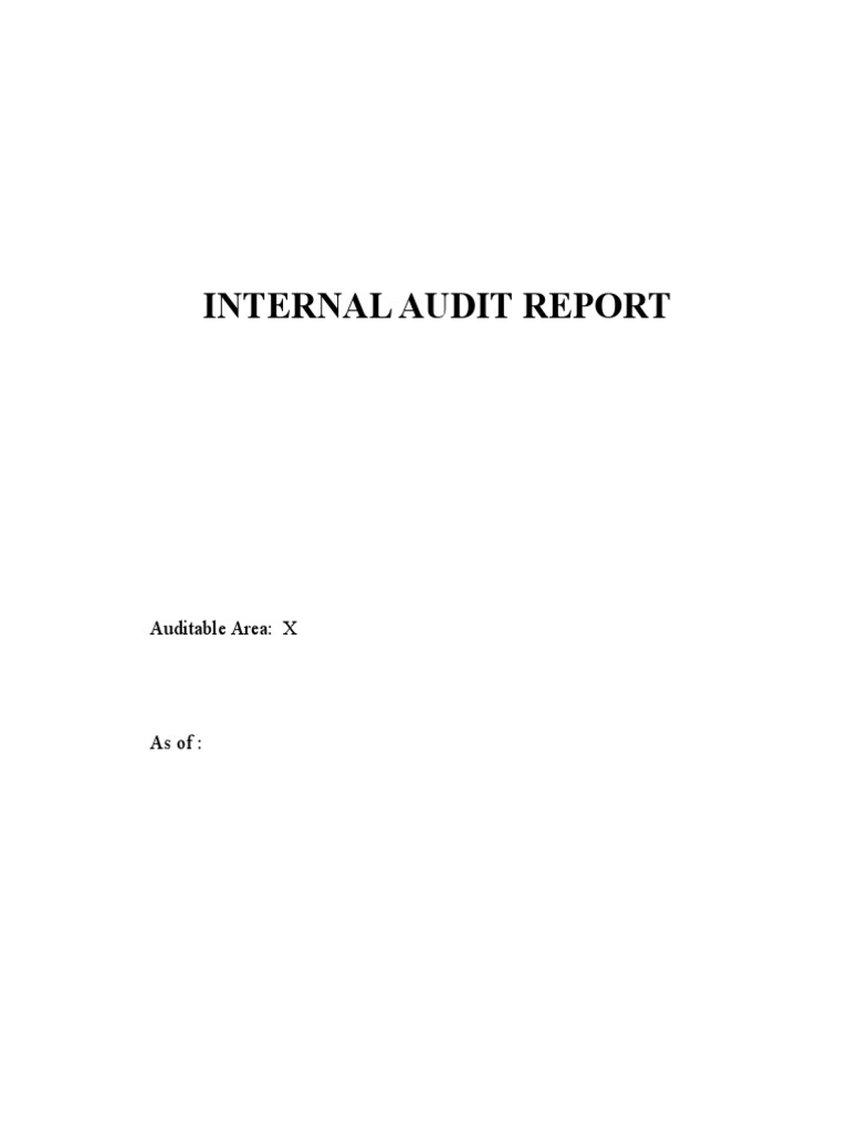 IA Audit Report - Sample | PDF | Internal Audit | Audit