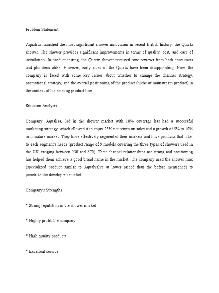 Case Analysis - Problem Statement | PDF | Retail | Sales