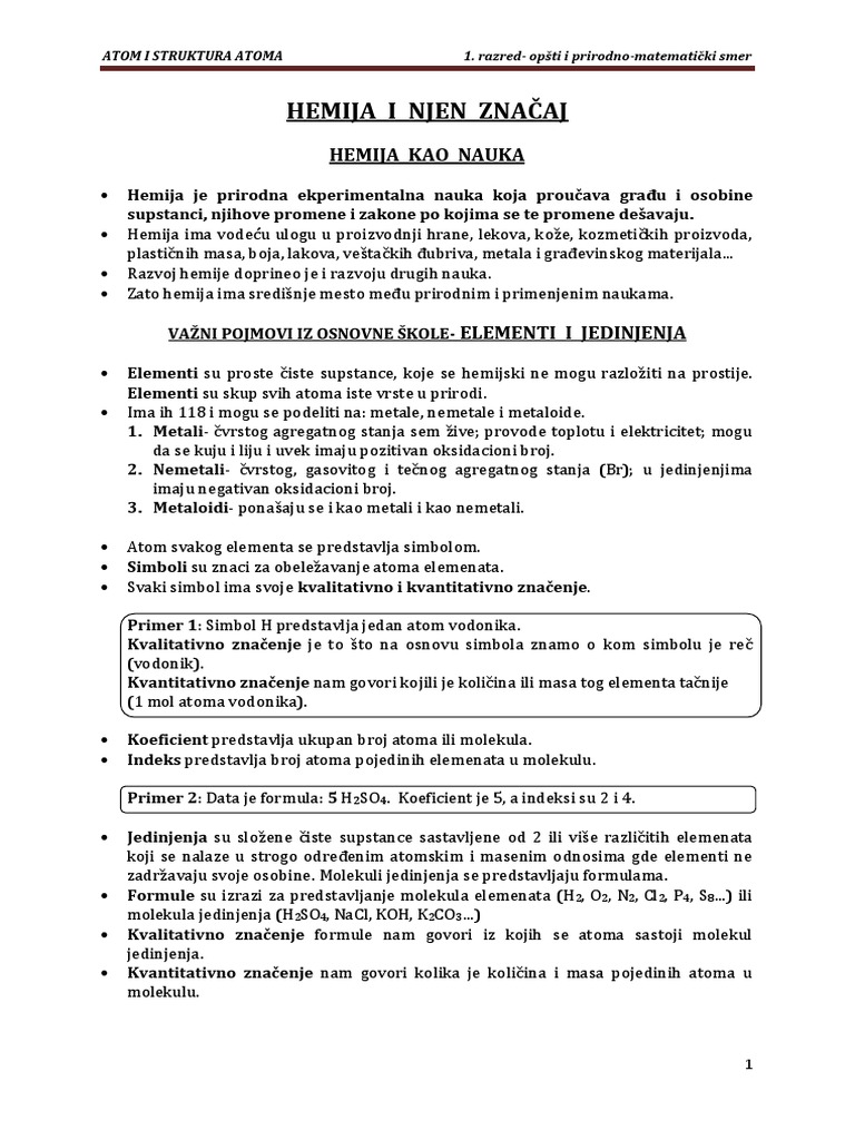 Atom I Gradja Atoma | PDF