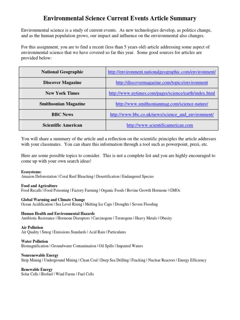 Current Environmental Science Events | PDF | Pollution | Air Pollution